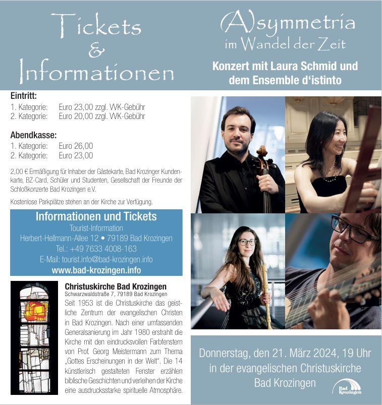 Ensemble „D’istinto“ - Im Rahmen des Mozartfestes in Verbindung mit 50 ...